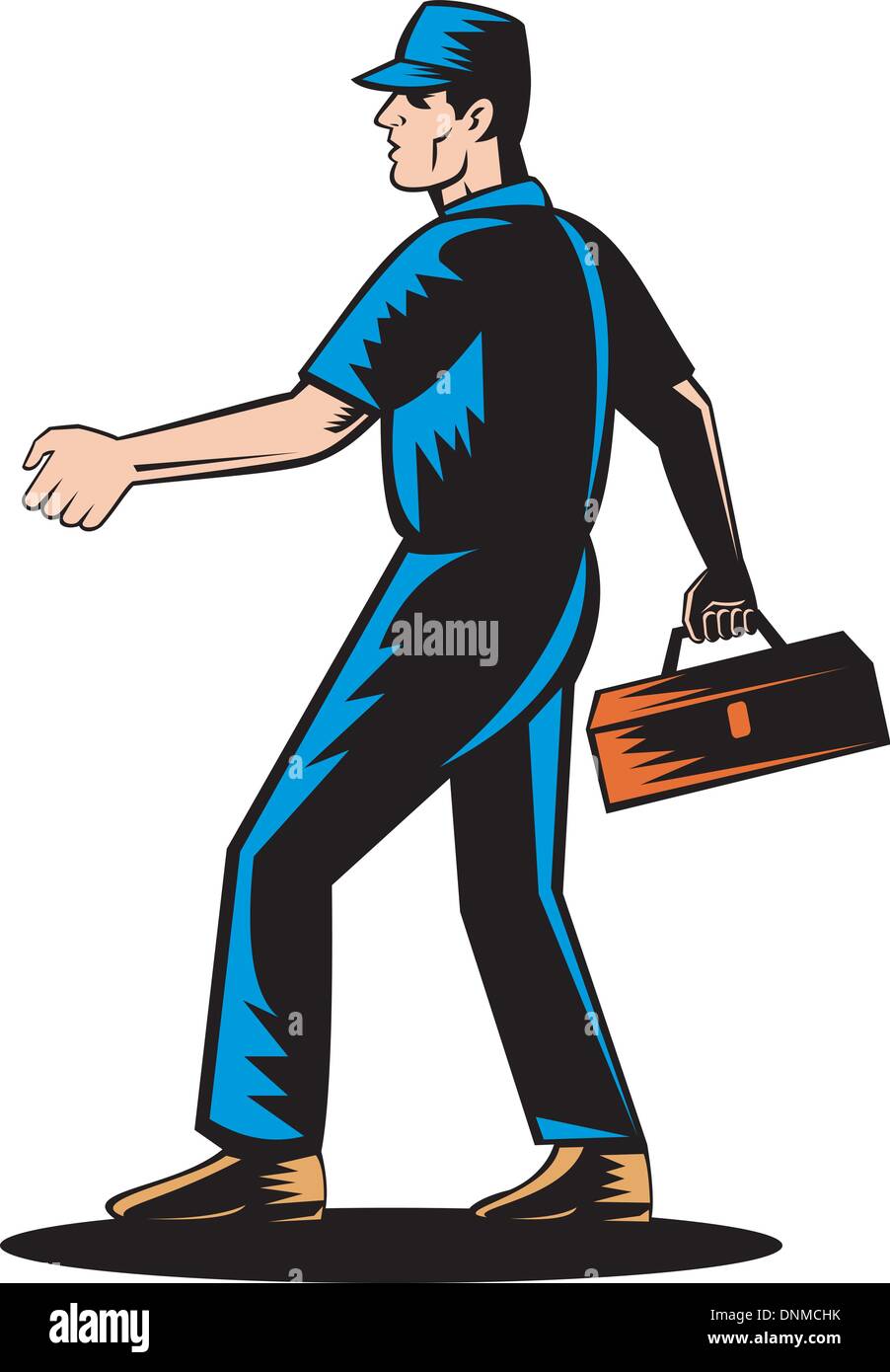 illustration of a Mechanic tradesman extending hand Stock Vector Image ...
