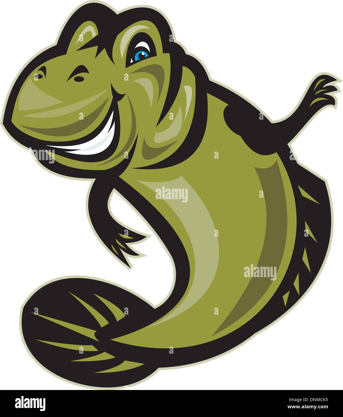 cartoon style illustration of a Mud skipper or goby fish Stock Vector ...