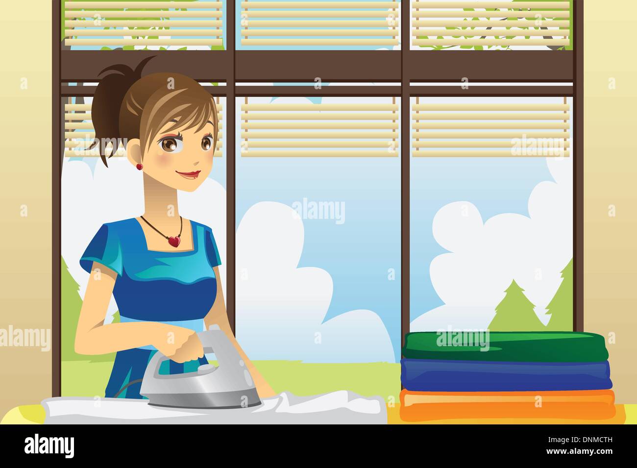 Cartoon woman ironing hi-res stock photography and images - Alamy