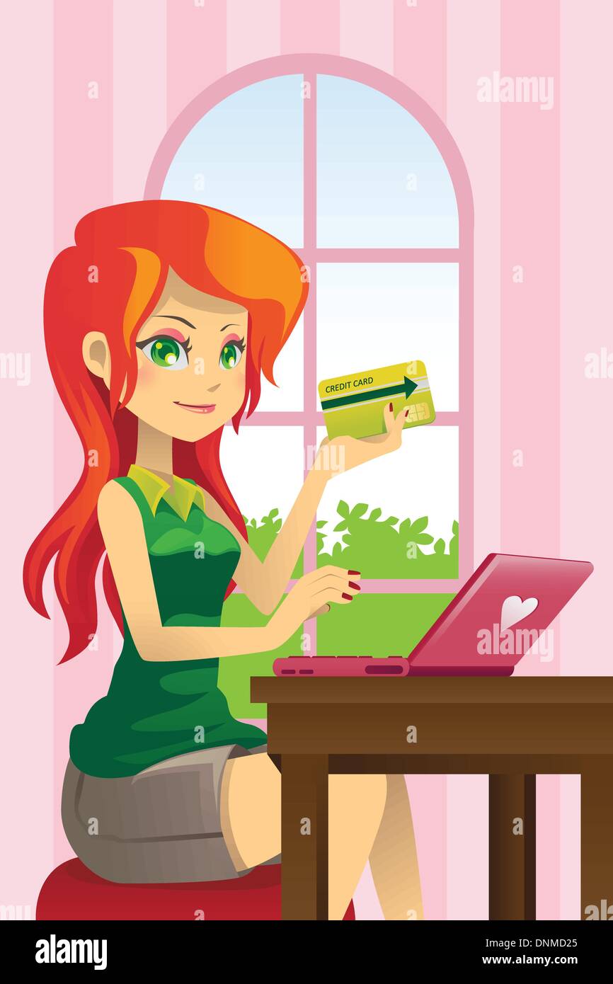Using a credit card online Stock Vector Images - Alamy