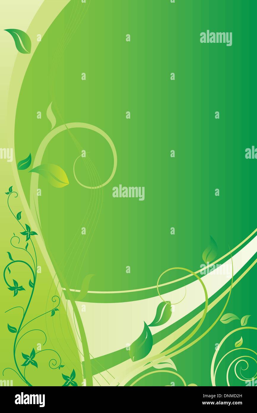 A vector illustration of green floral design background Stock Vector ...