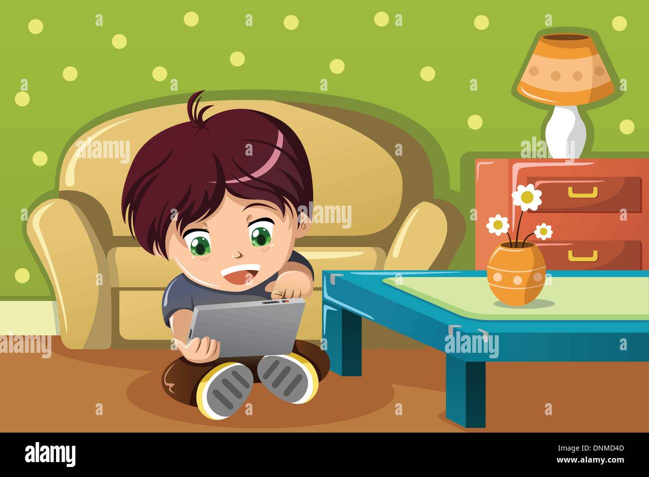 Child using a tablet Stock Vector Images - Alamy