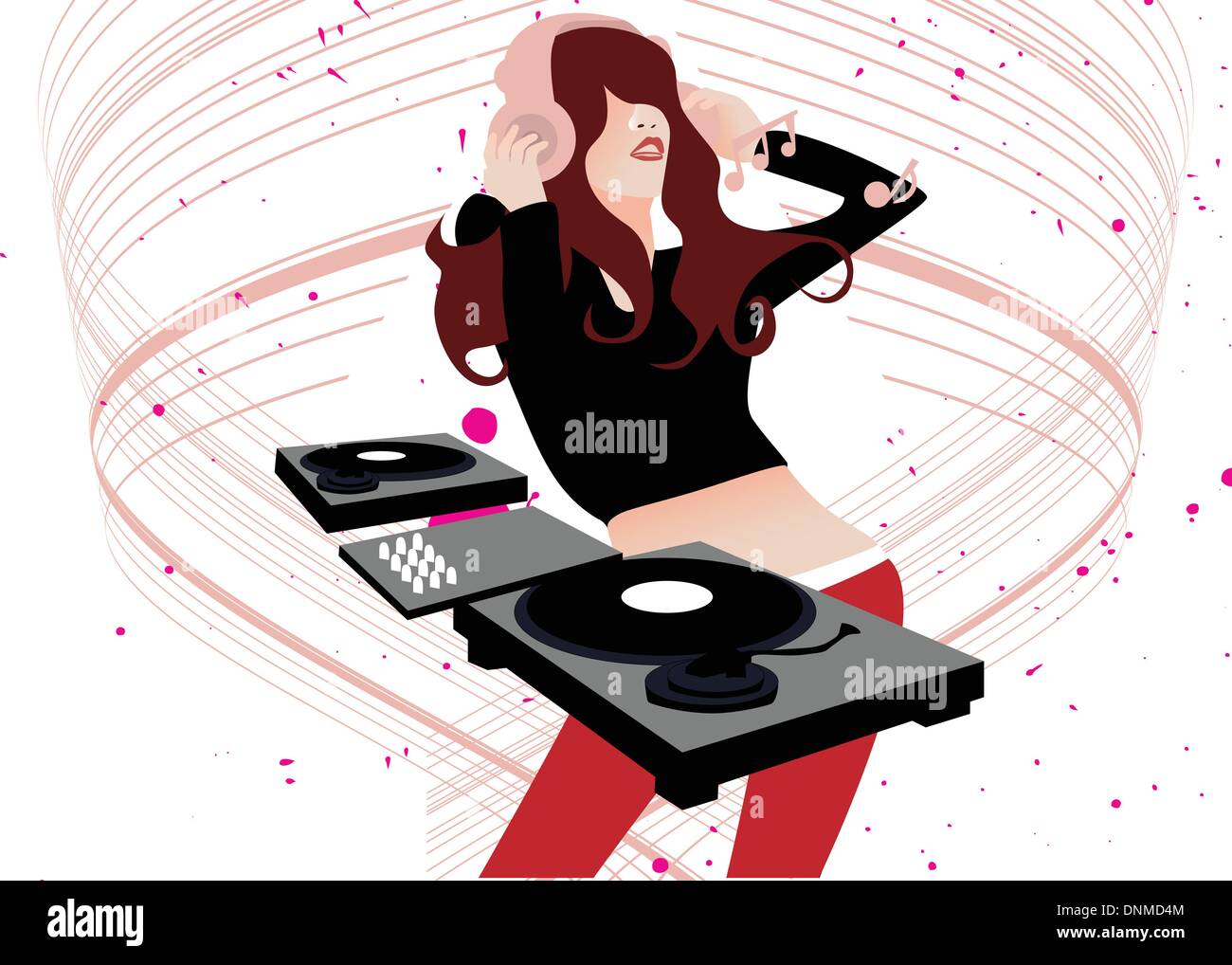 A vector illustration of a music DJ playing music Stock Vector Image ...