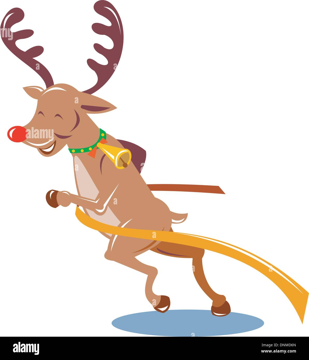 Illustration of a reindeer running isolated white background Stock ...