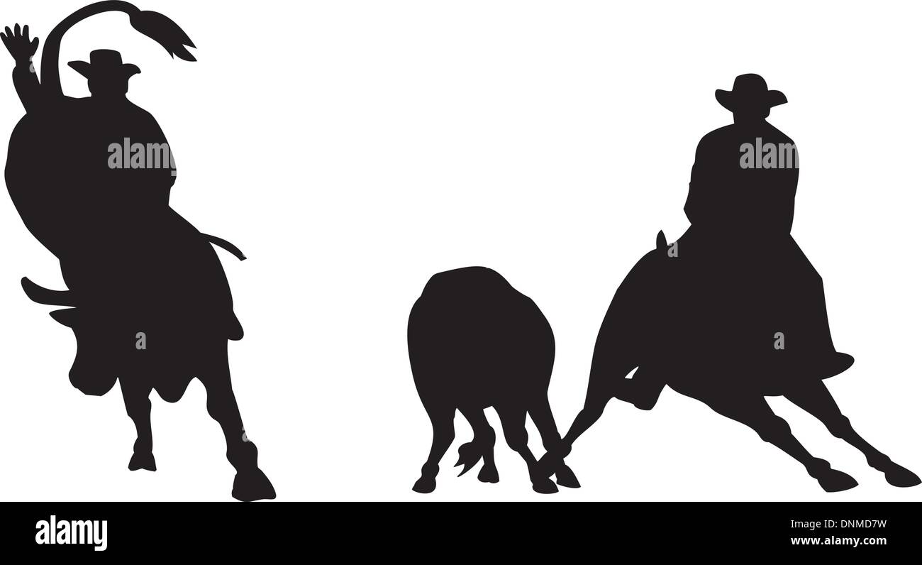 Rodeo riding silhouette hi-res stock photography and images - Alamy