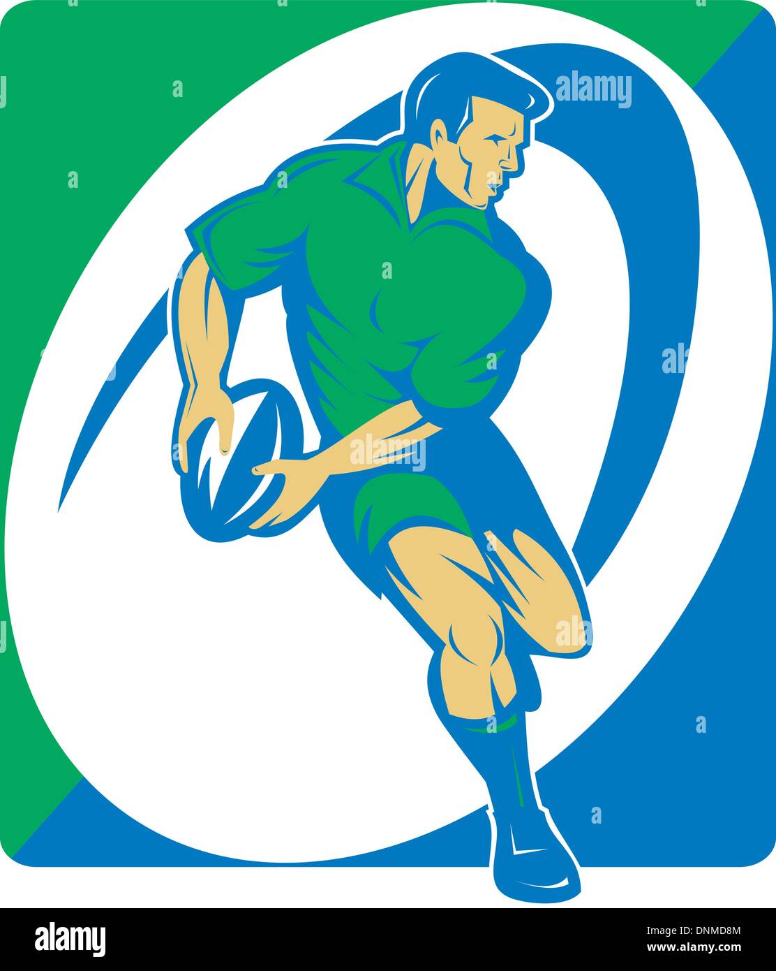 illustration of a Rugby player running with ball Stock Vector Image ...