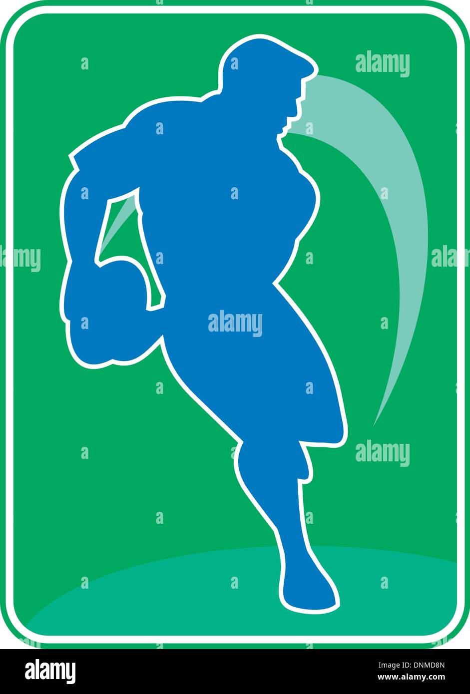illustration of a rugby player running passing ball Stock Vector Image ...
