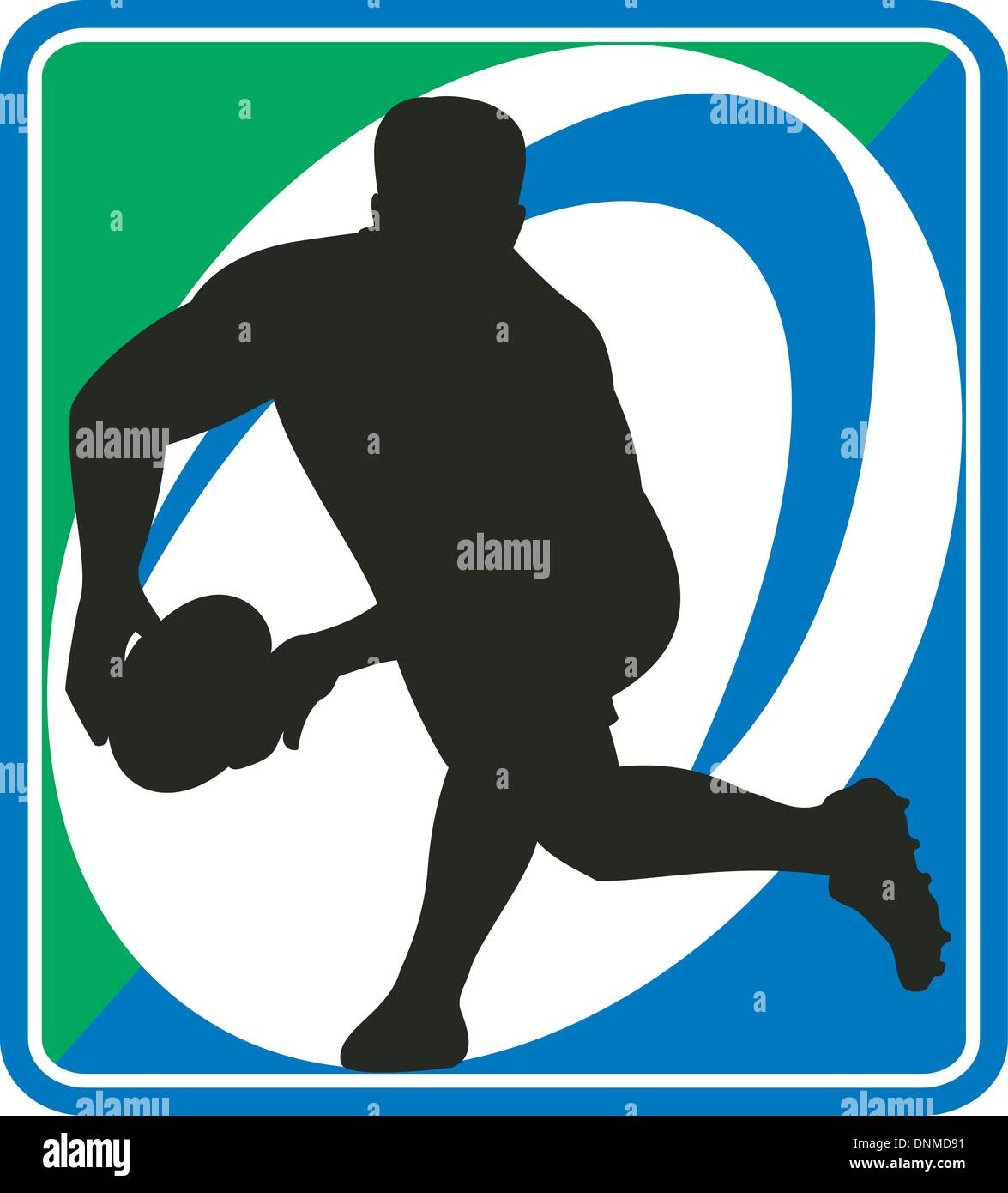 illustration of a rugby player passing ball with ball in background ...