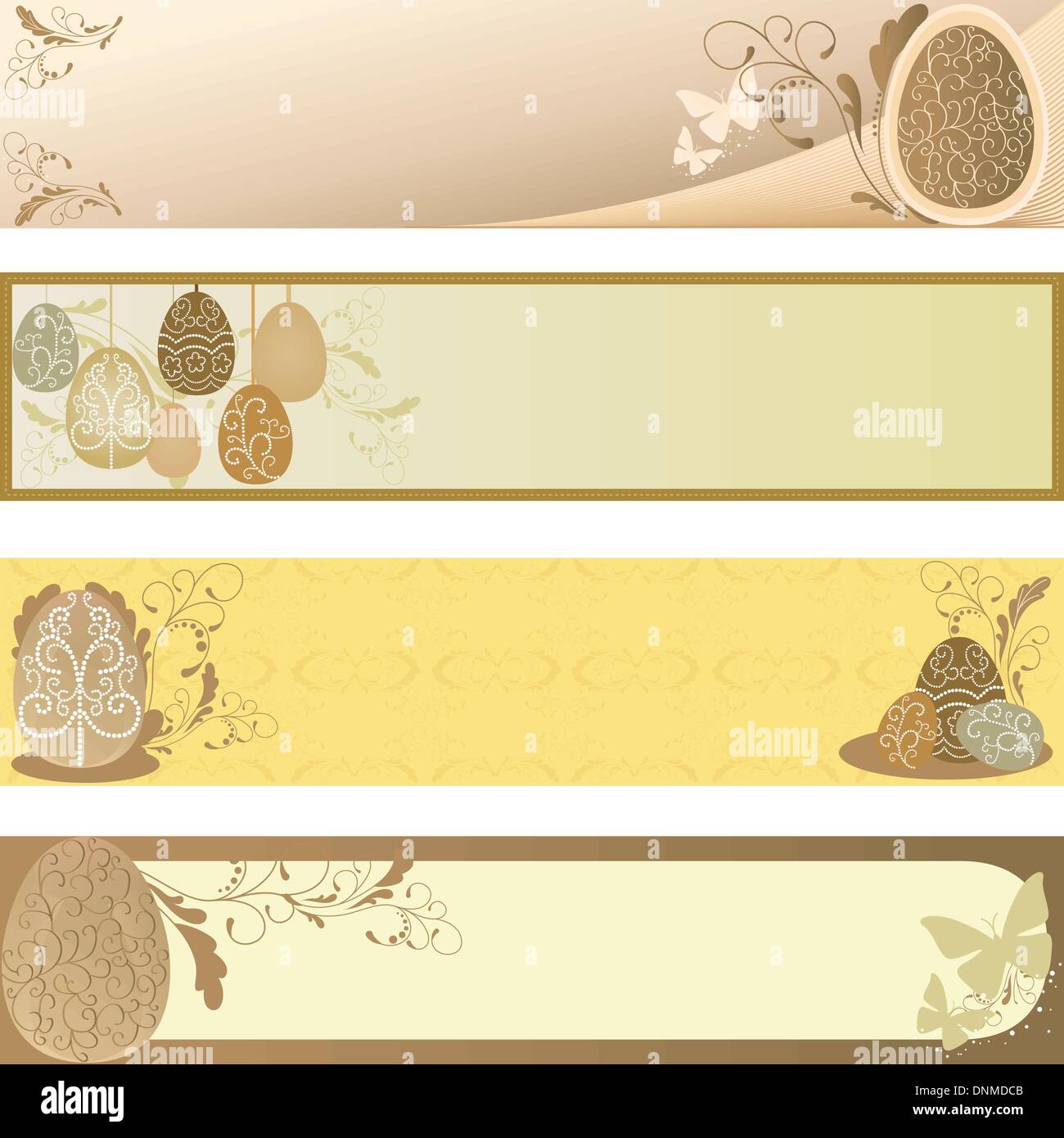 A vector illustration of collection of Easter banners Stock Vector ...