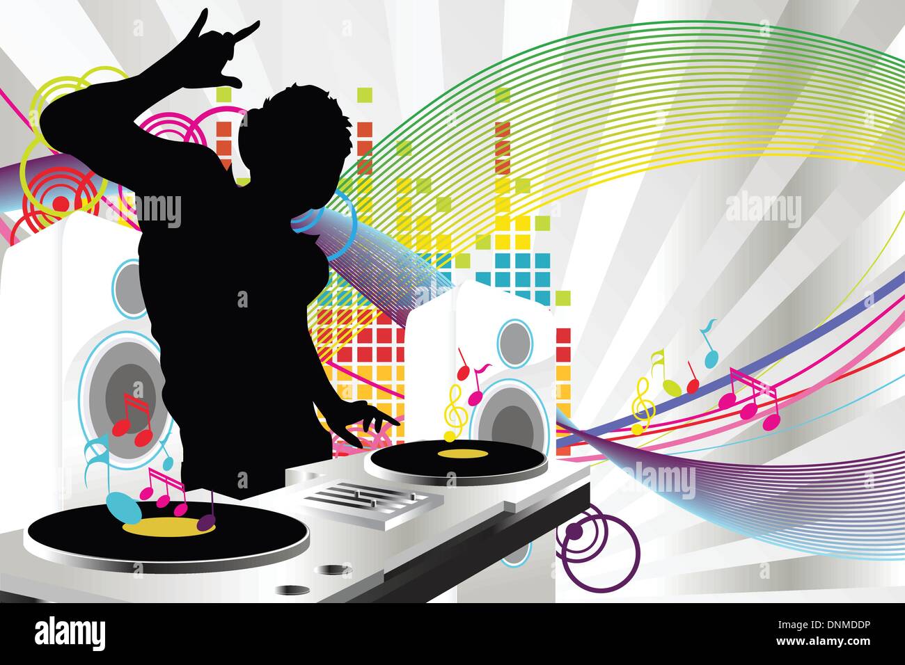 A vector illustration of a music DJ playing music Stock Vector Image ...