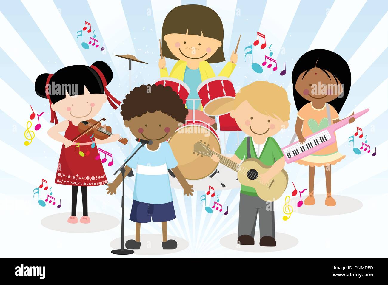 Children performing in band Stock Vector Images - Alamy