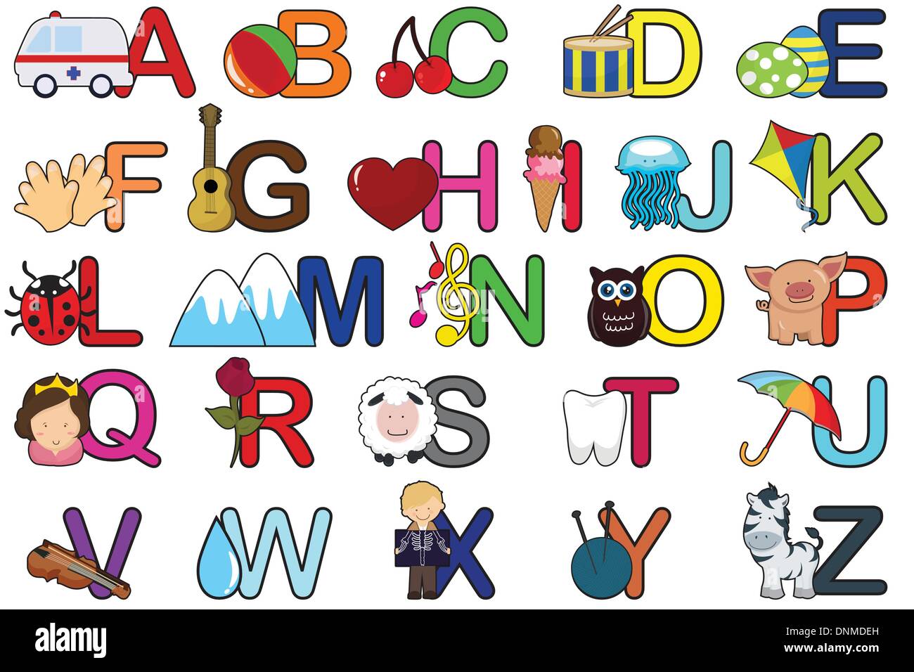 Alphabet letters cartoon hi-res stock photography and images - Alamy