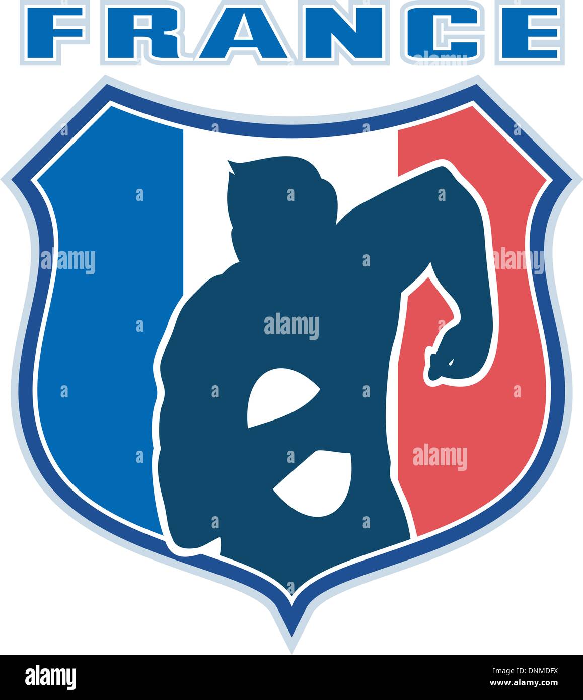 illustration of a french rugby player running with the ball silhouette ...