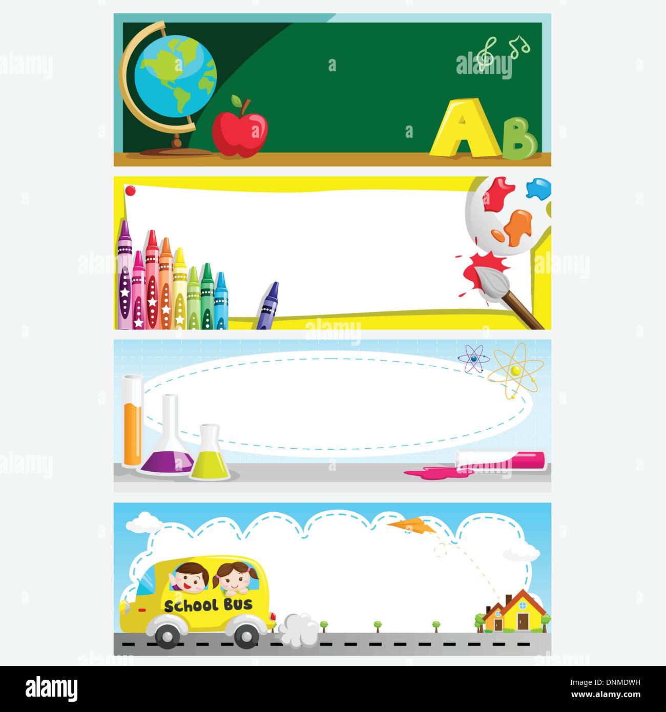 A vector illustration of a set of education or back to school banners ...