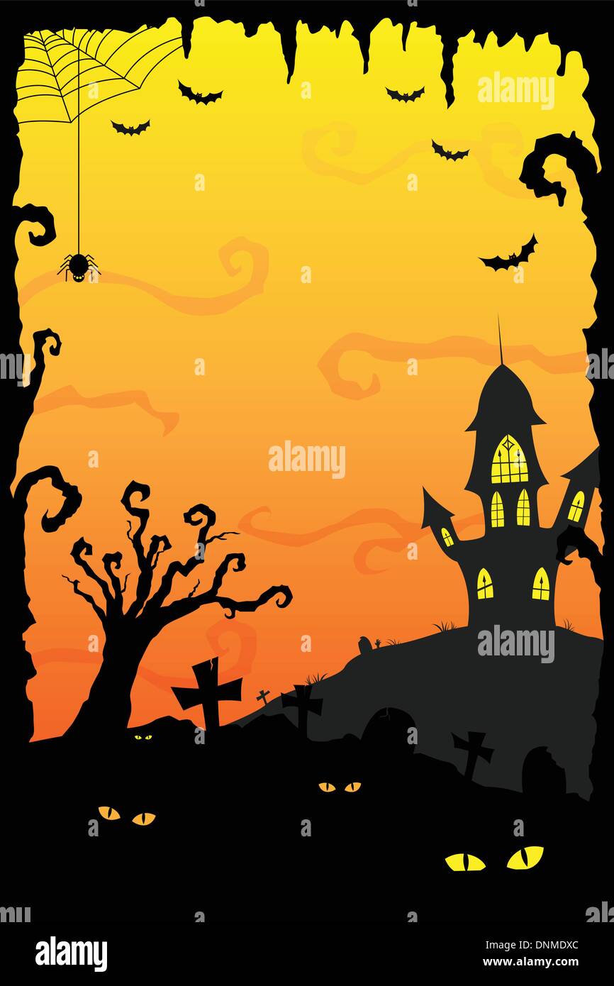 A vector illustration of Halloween holiday background Stock Vector ...