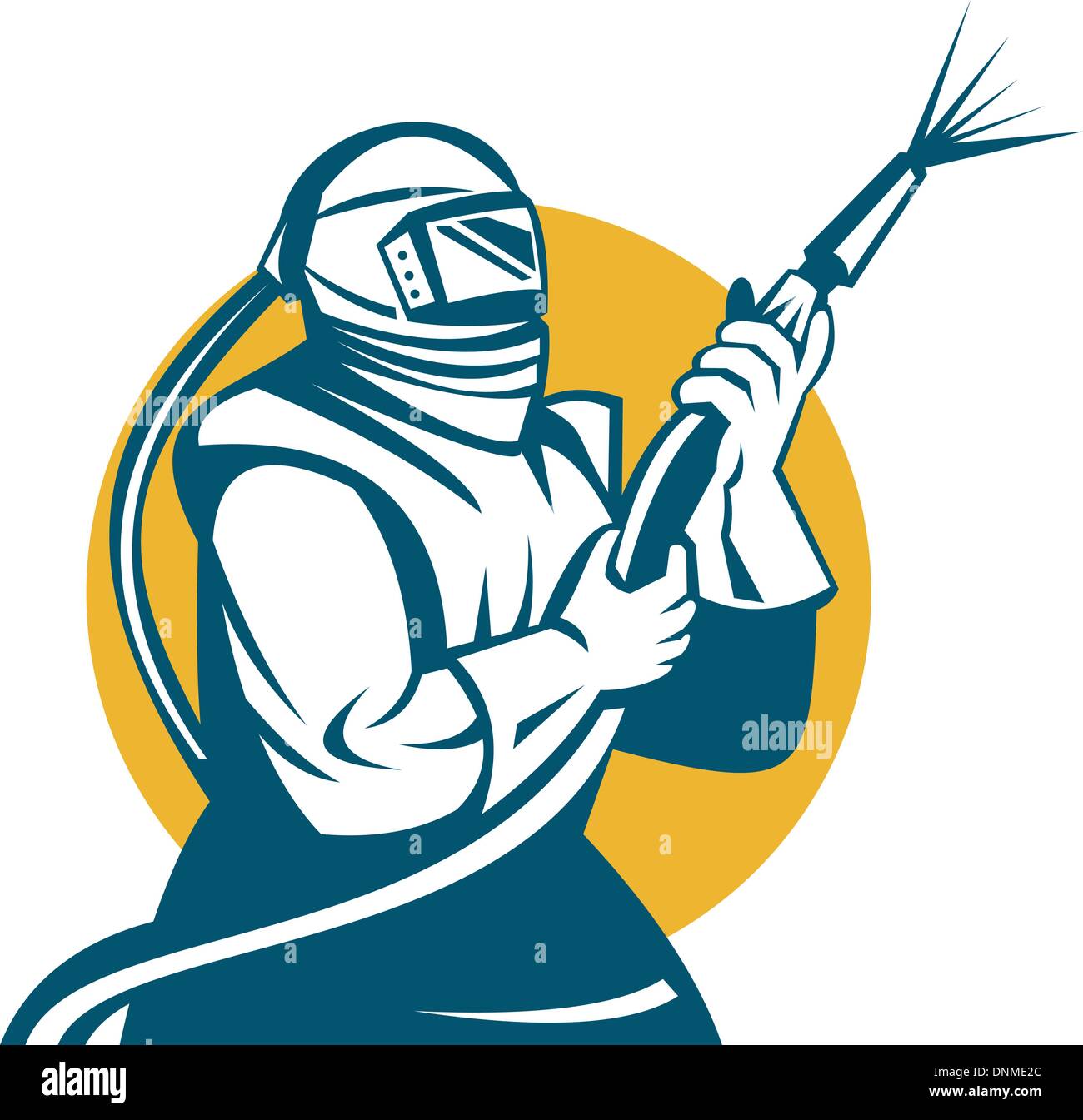 illustration of a sanblaster at work Stock Vector Image & Art - Alamy