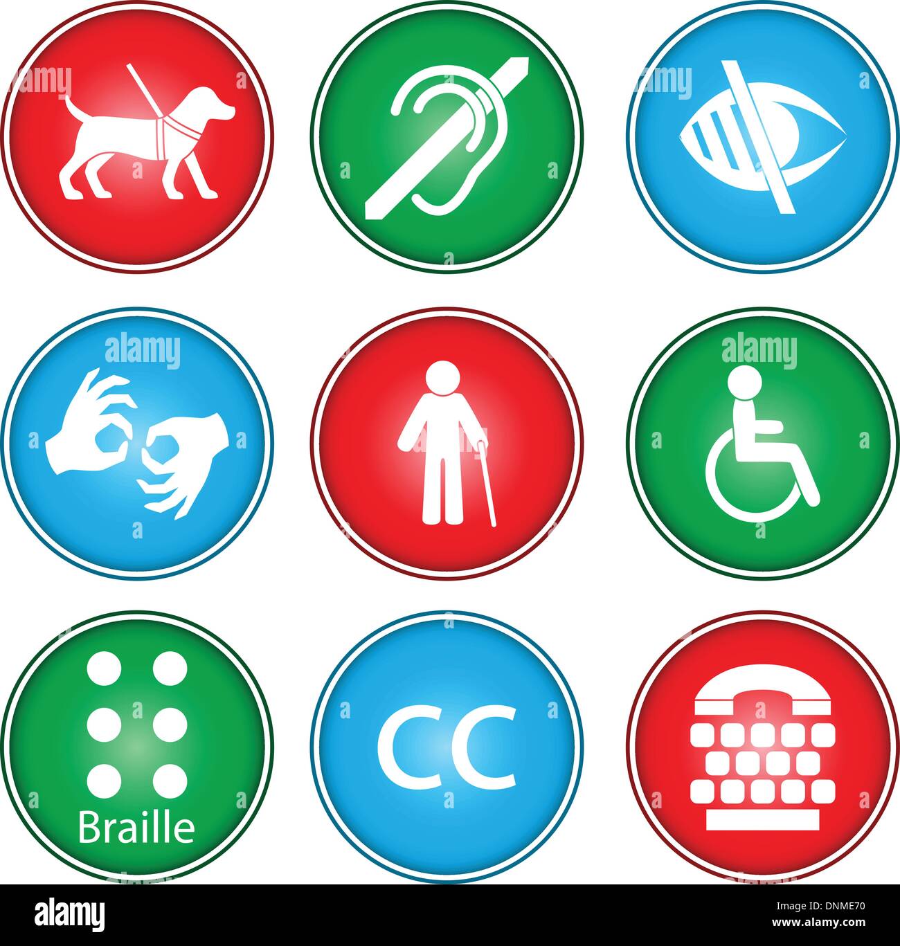 A vector illustration of accessibility icon sets Stock Vector Image ...