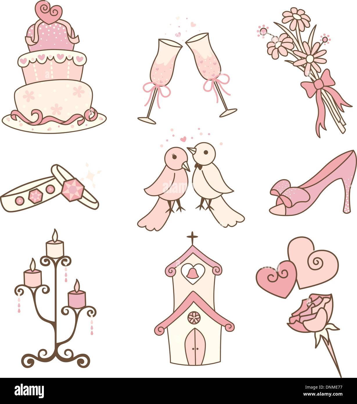 Wedding set holiday elements Stock Vector Images - Alamy