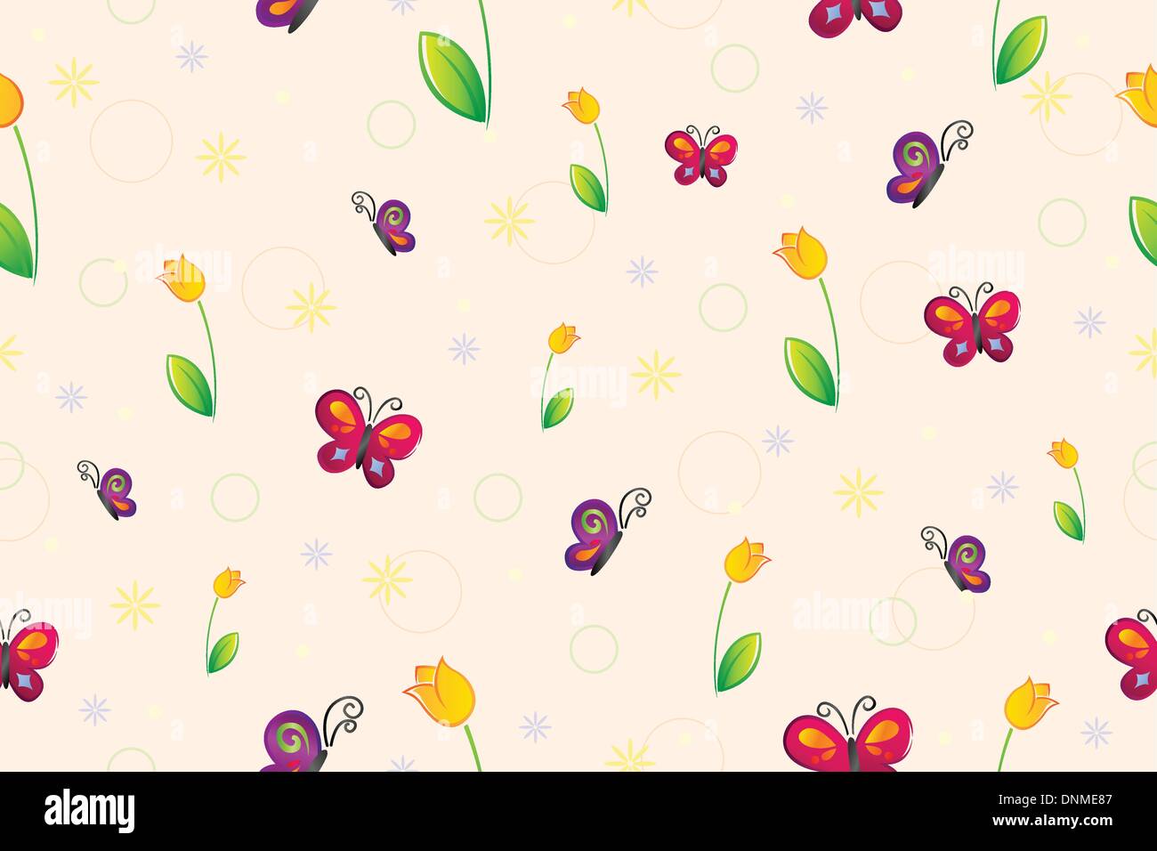 A vector illustration of Spring themed seamless wallpaper Stock Vector ...