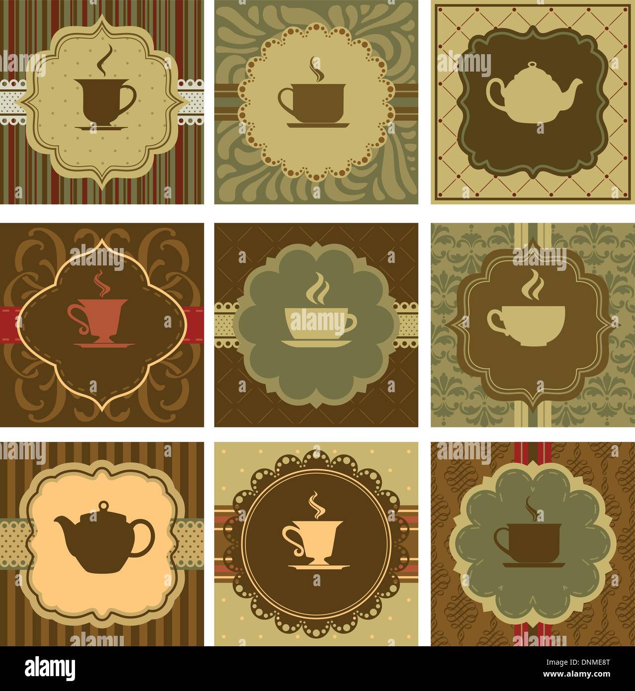 A vector illustration of different coffee designs Stock Vector Image ...