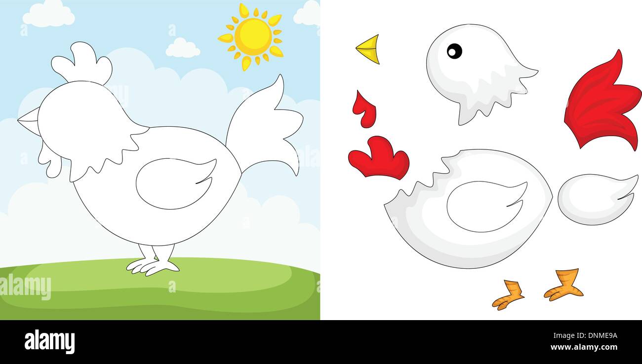 A vector illustration of a chicken puzzle Stock Vector Image & Art - Alamy