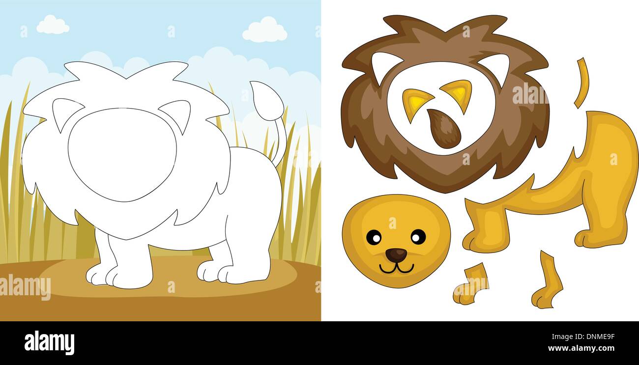 A vector illustration of a lion puzzle Stock Vector Image & Art - Alamy