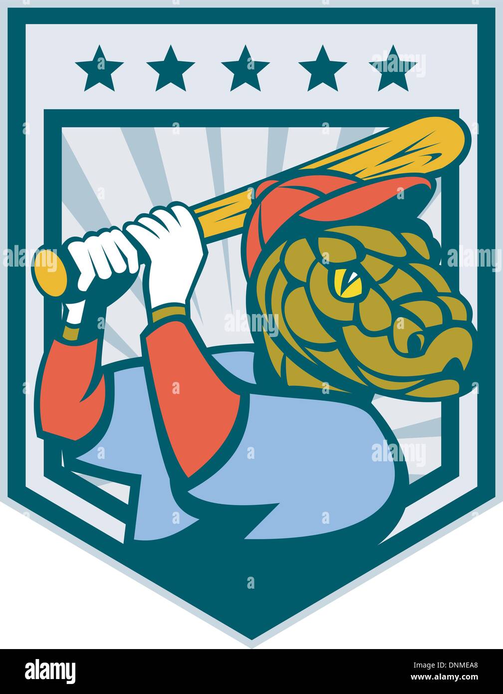 illustration of a Serpent viper snake playing baseball batting bat with ...