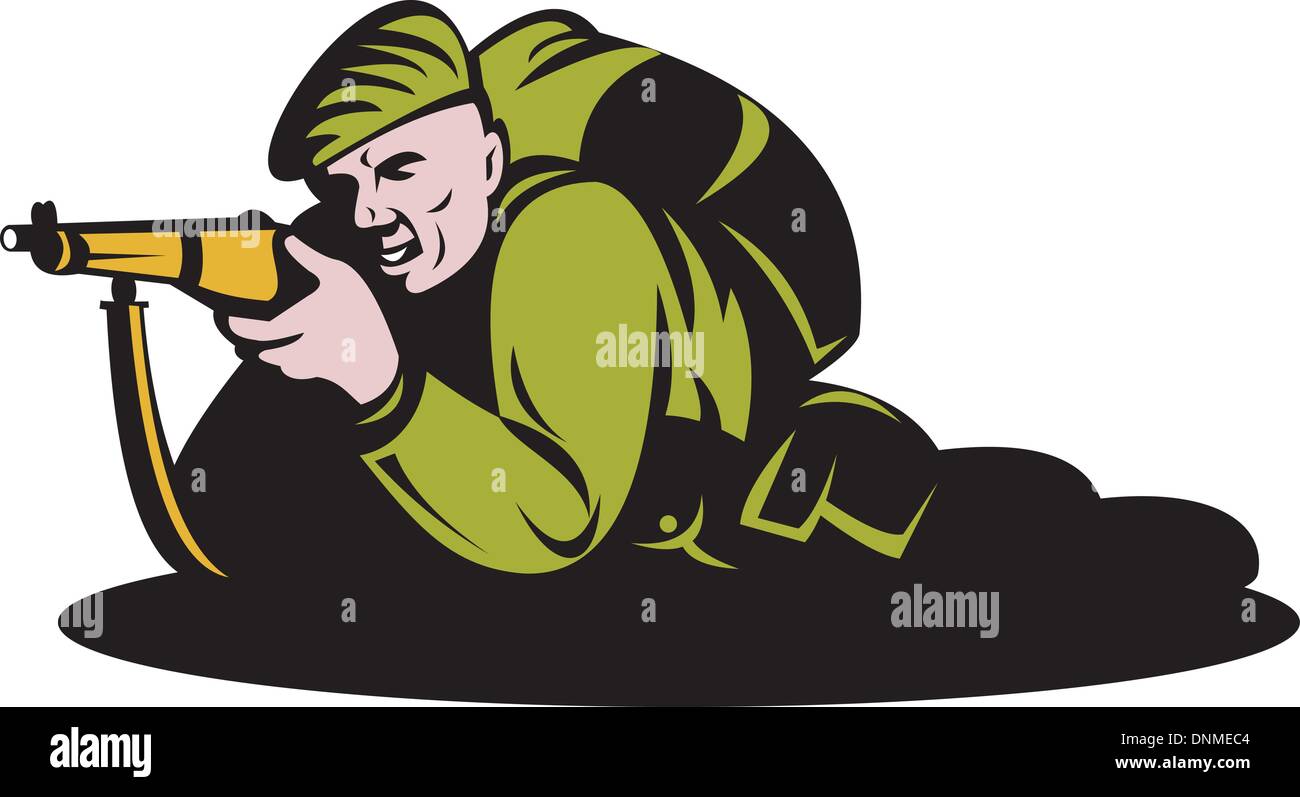 Prone soldier Stock Vector Images - Alamy