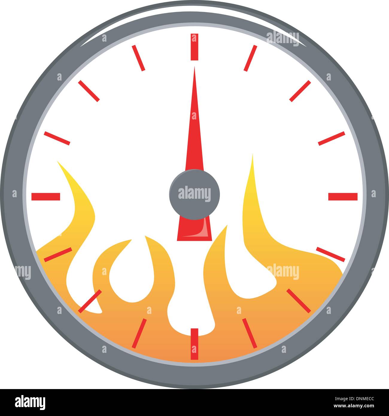 Illustration of speedometer with flame set on white background done in ...