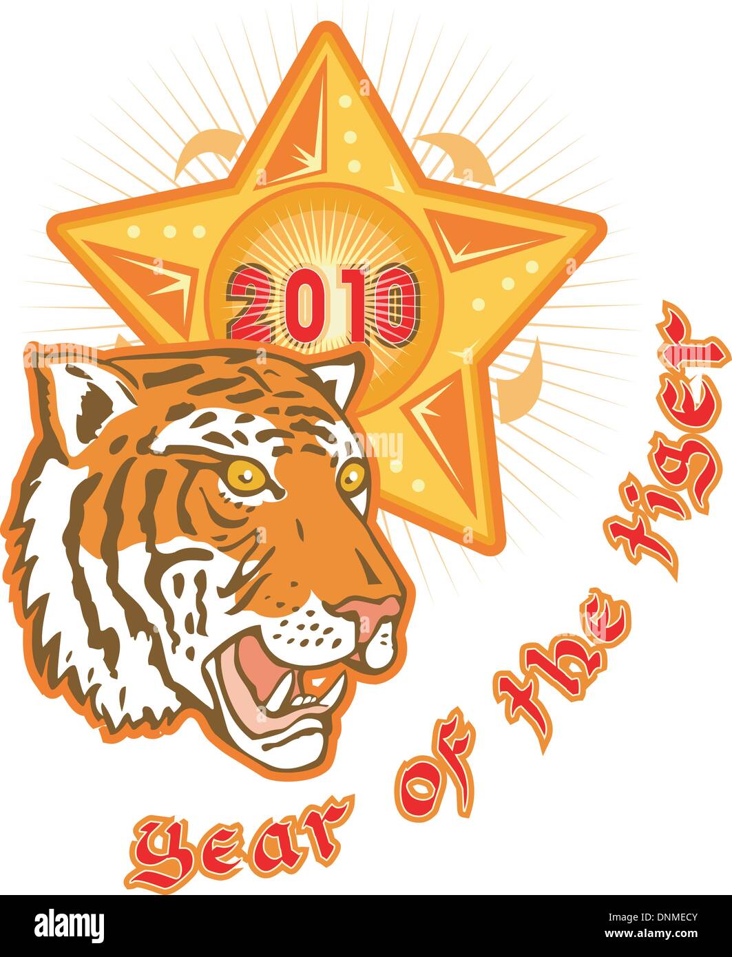 illustration of new year 2010 year of the tiger icon Stock Vector Image ...