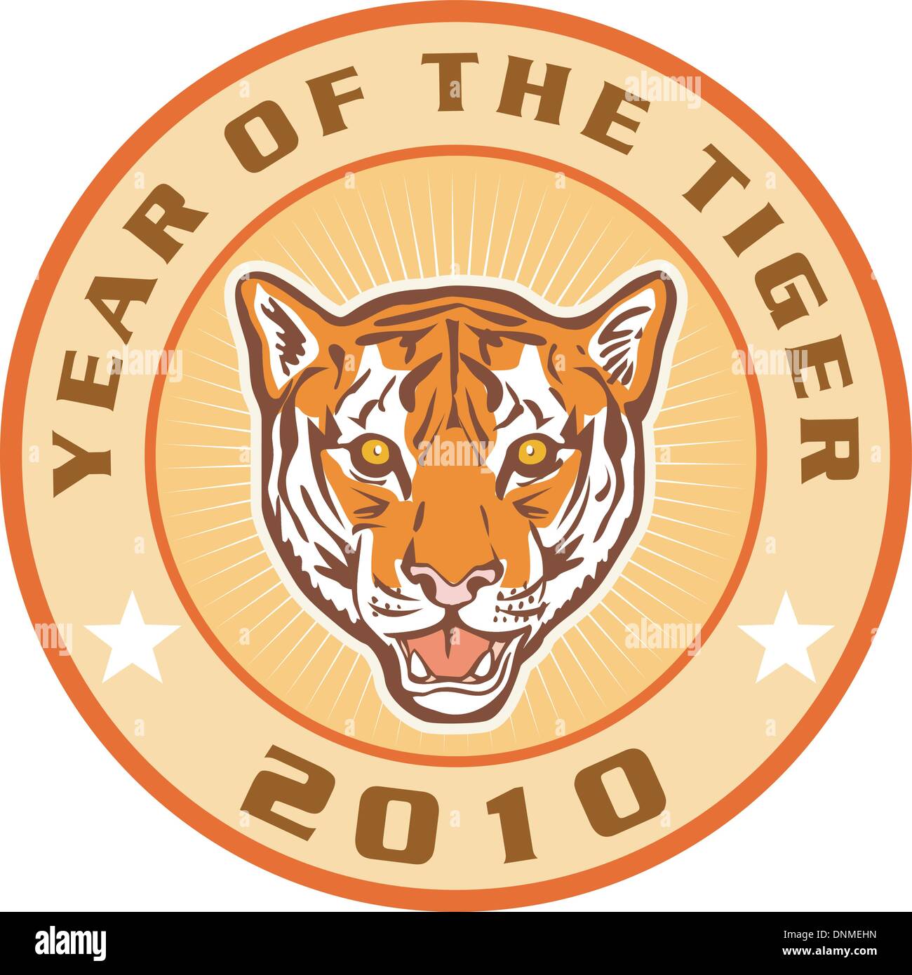 illustration of new year 2010 year of the tiger icon Stock Vector Image ...
