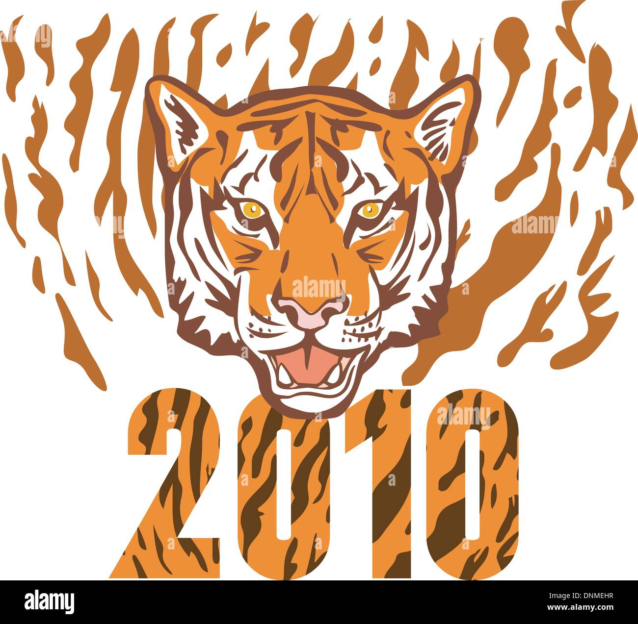 illustration of a the new year 2010 year of the tiger Stock Vector ...