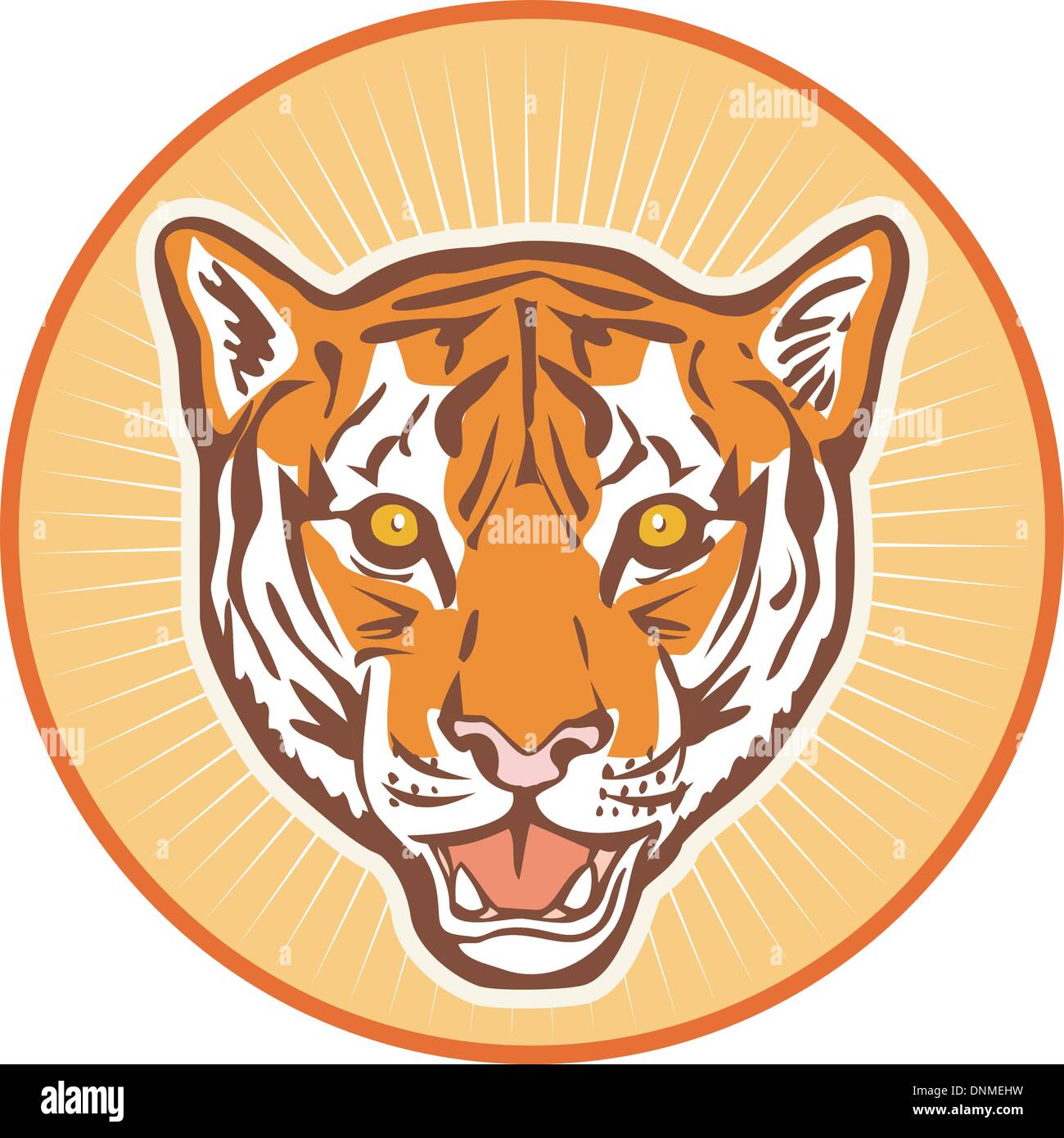 illustration of a tiger head facing front Stock Vector Image & Art - Alamy