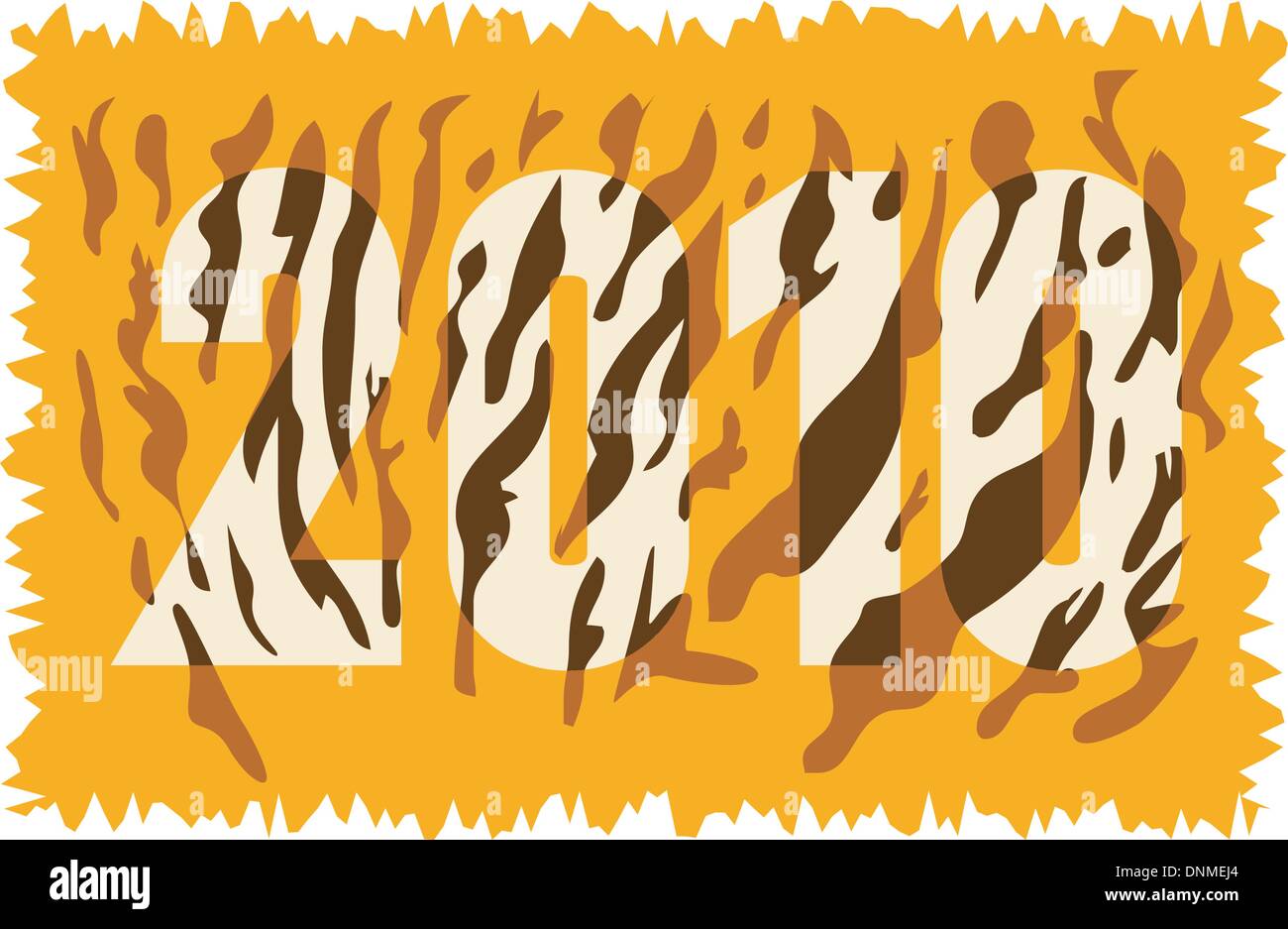 illustration of new year 2010 year of the tiger icon Stock Vector Image ...