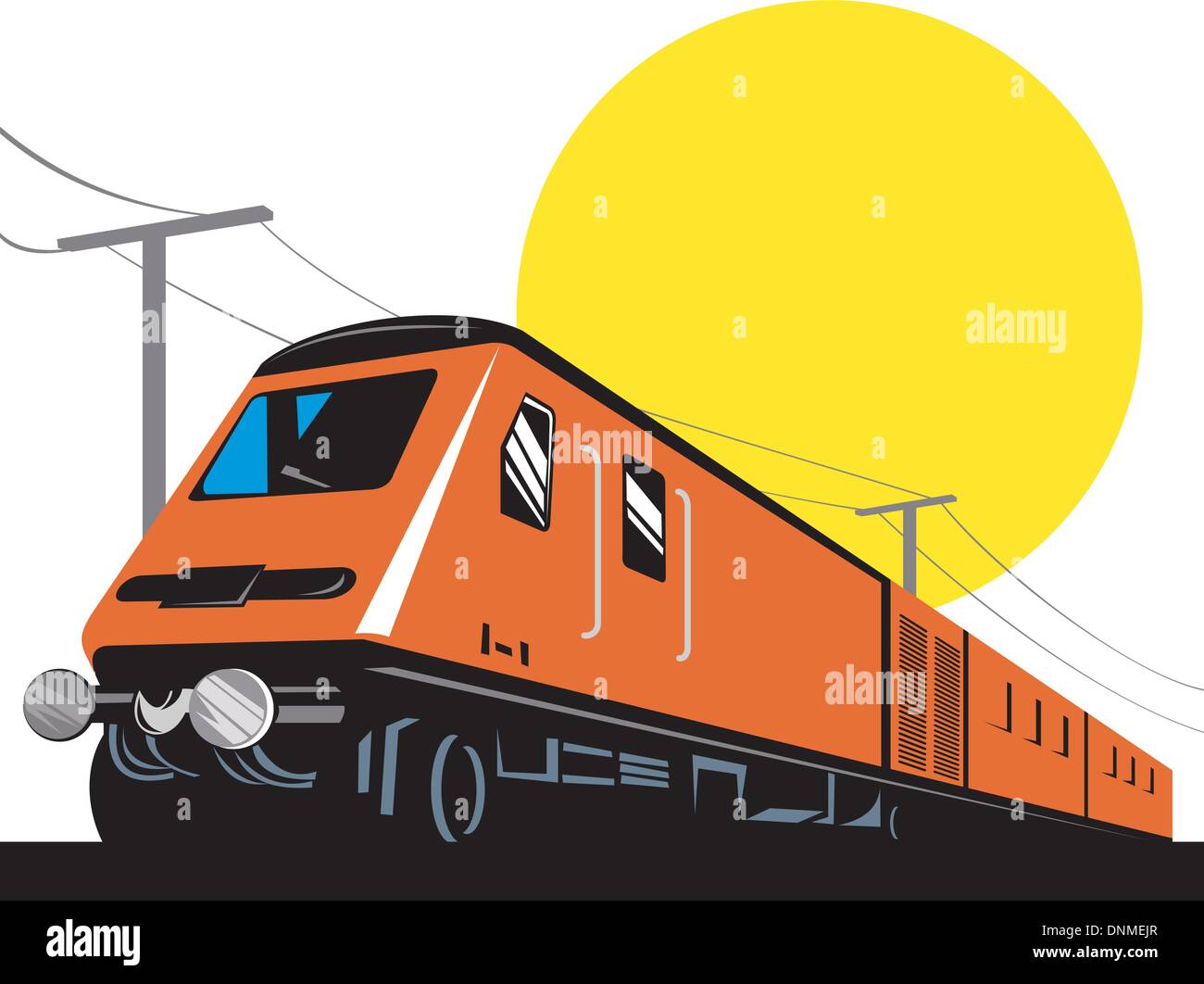Diesel train railway rail Stock Vector Images - Alamy