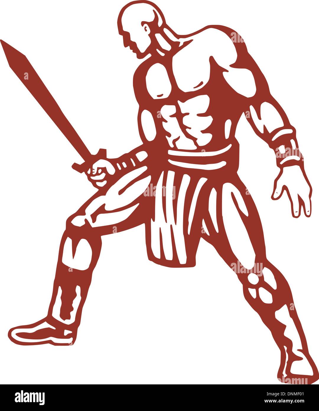 illustration of a warrior with big sword fighting Stock Vector Image ...
