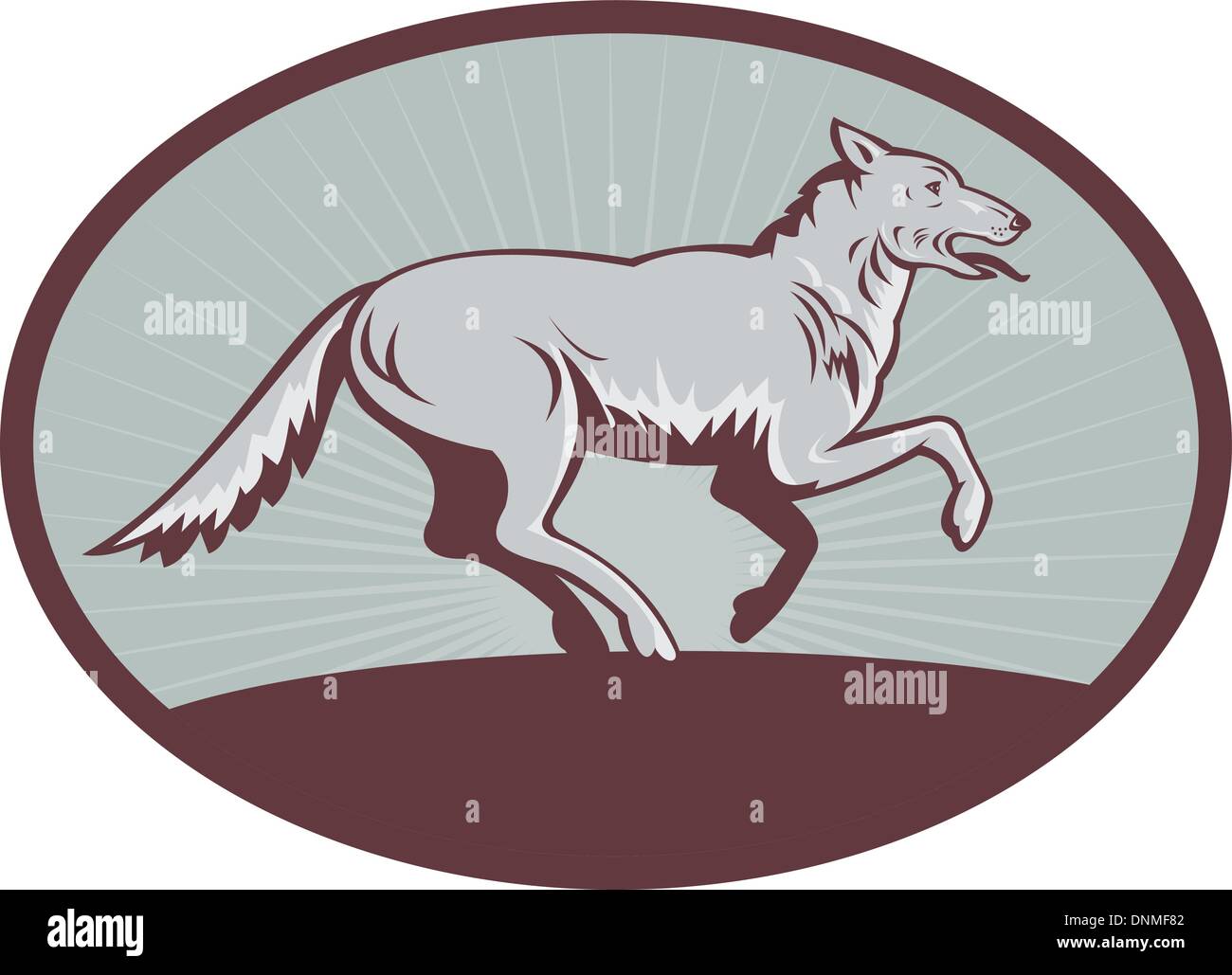illustration of a Gray wolf running side view Stock Vector Image & Art ...