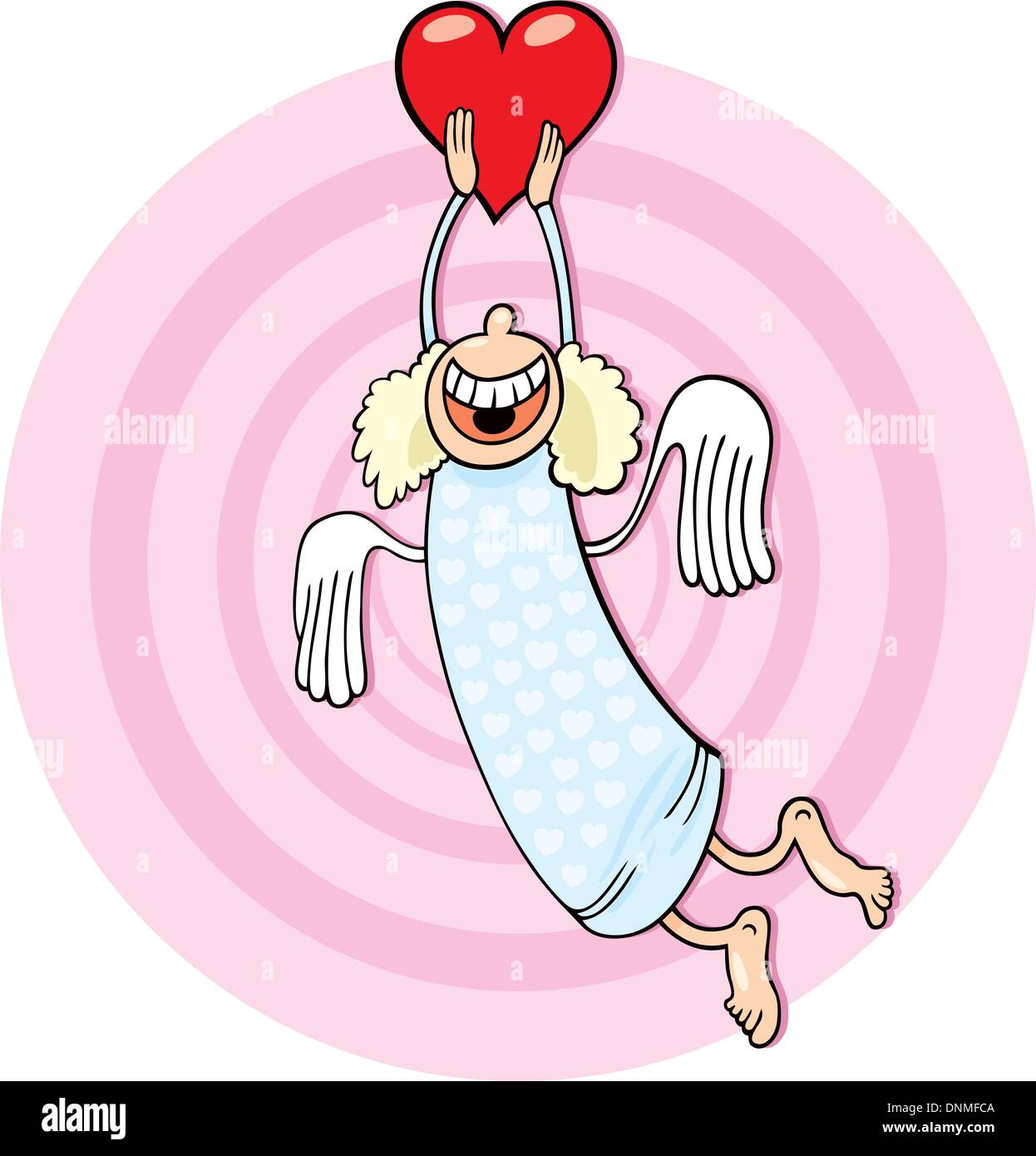 Illustration of funny angel with heart Stock Vector Image & Art - Alamy