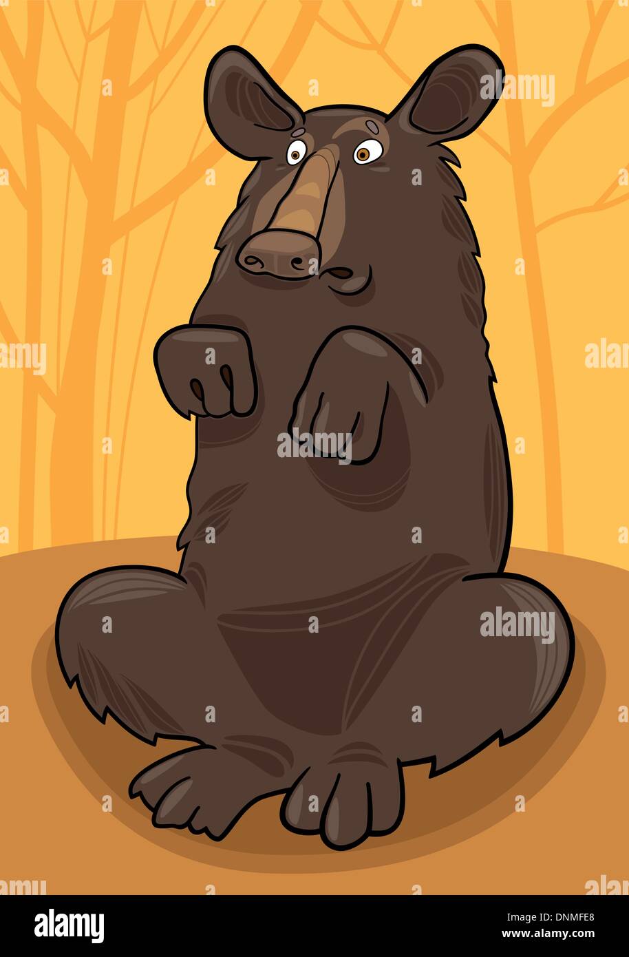 cartoon illustration of American black bear Baribal Stock Vector Image ...
