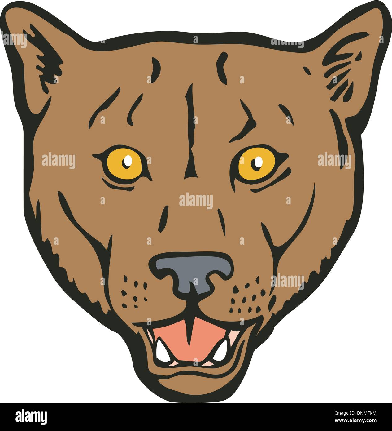Illustration of a puma head done in retro woodcut style Stock Vector ...
