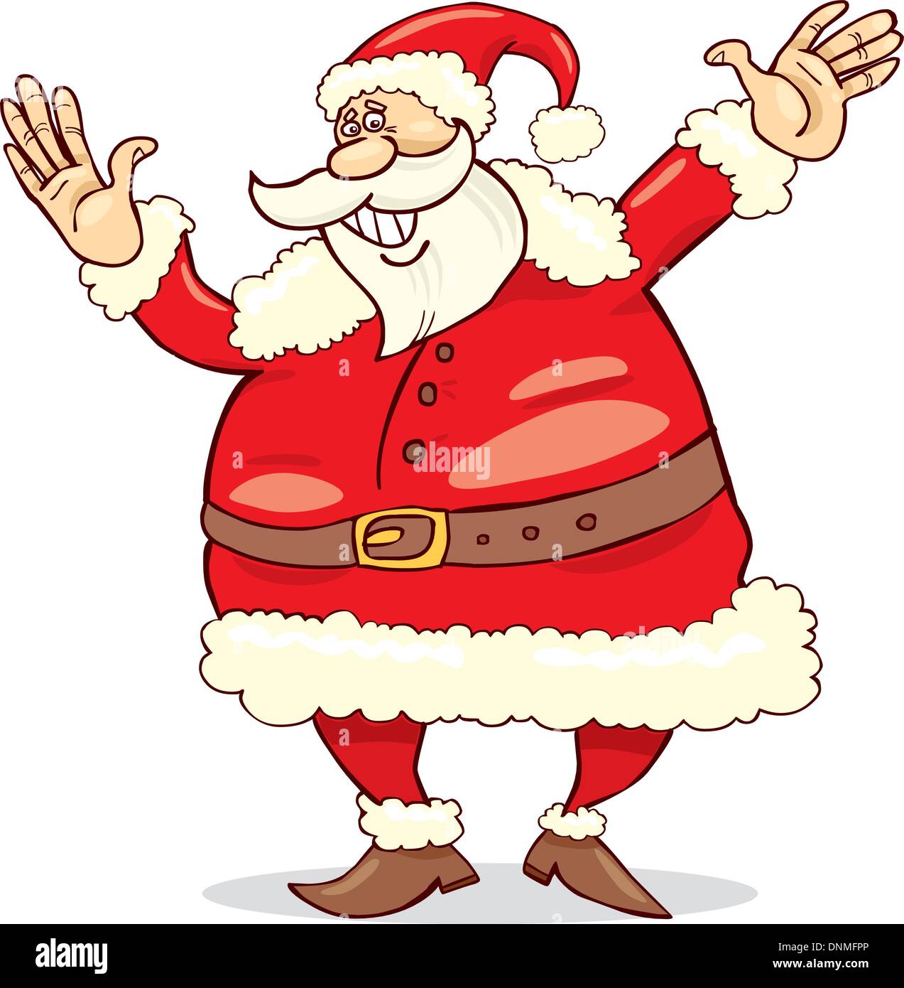 cartoon Illustration of cheerful santa claus with open arms Stock ...