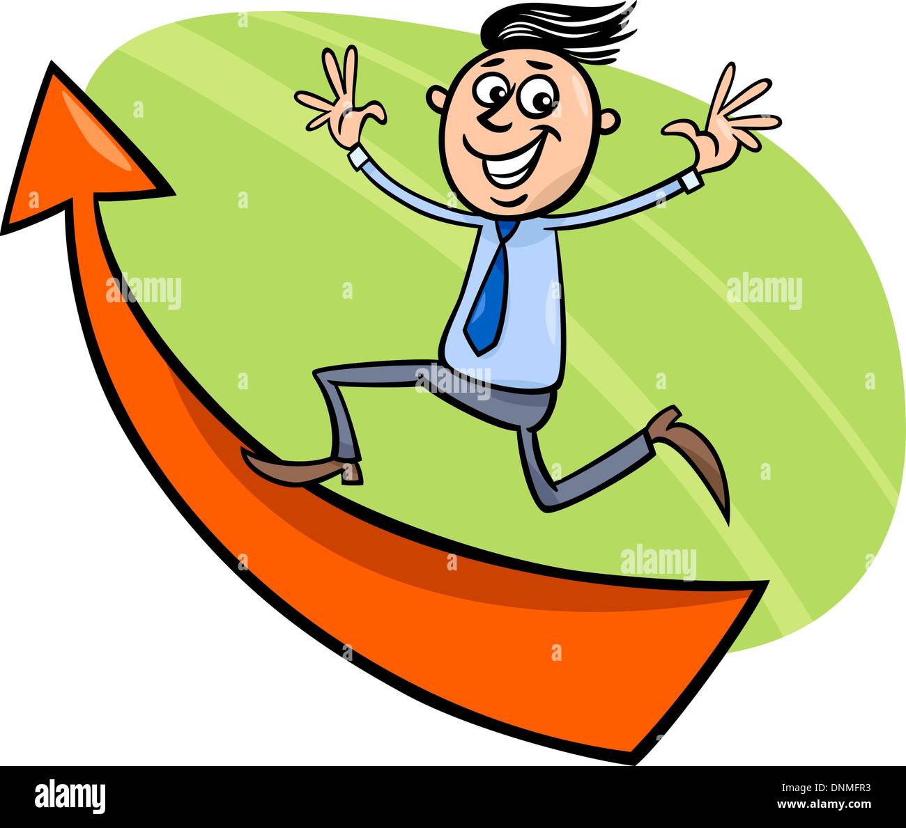 Concept Cartoon Illustration of Happy Man or Businessman Running Up on ...