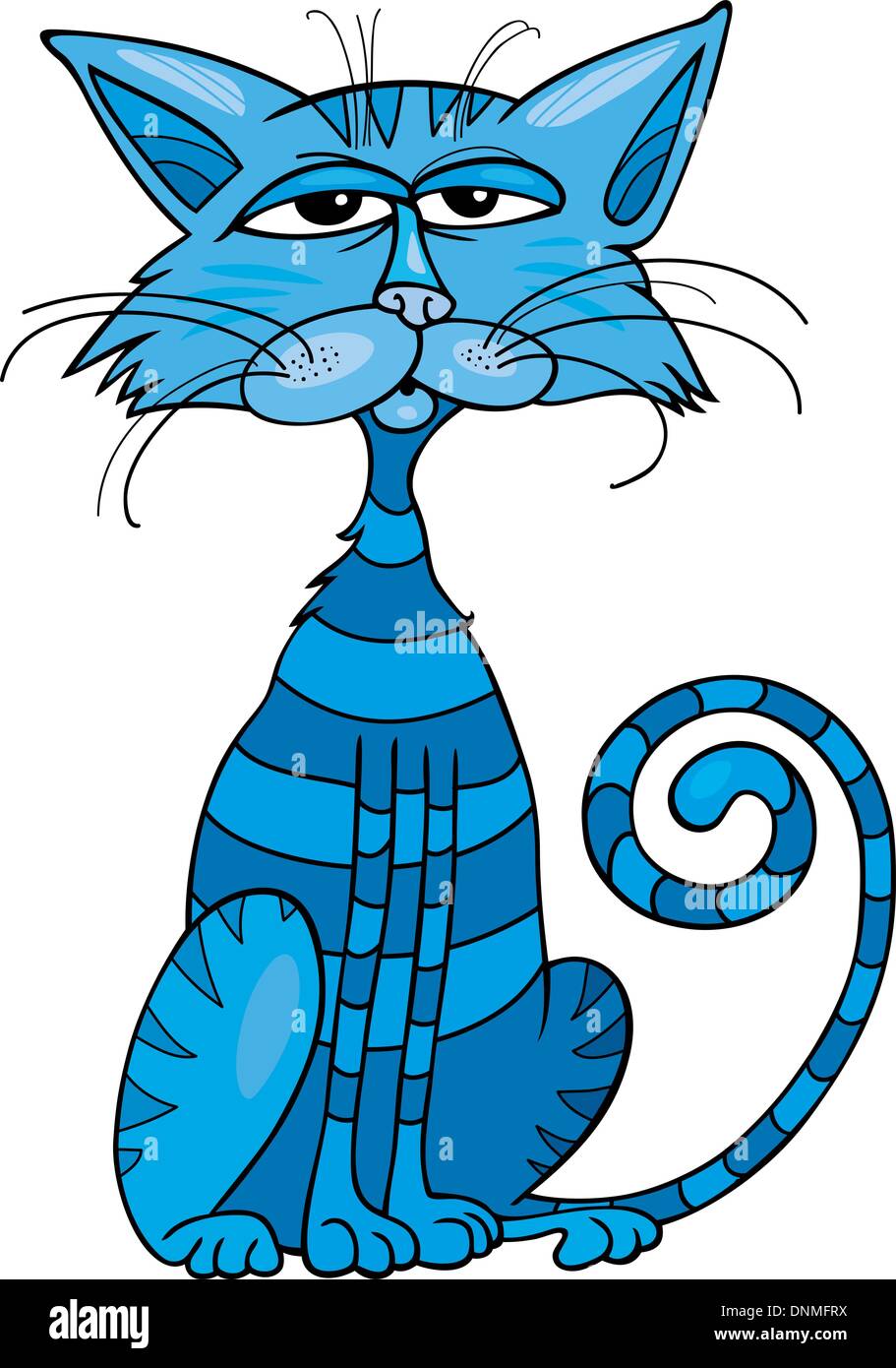 Cartoon illustration of Blue cat Stock Vector Image & Art - Alamy