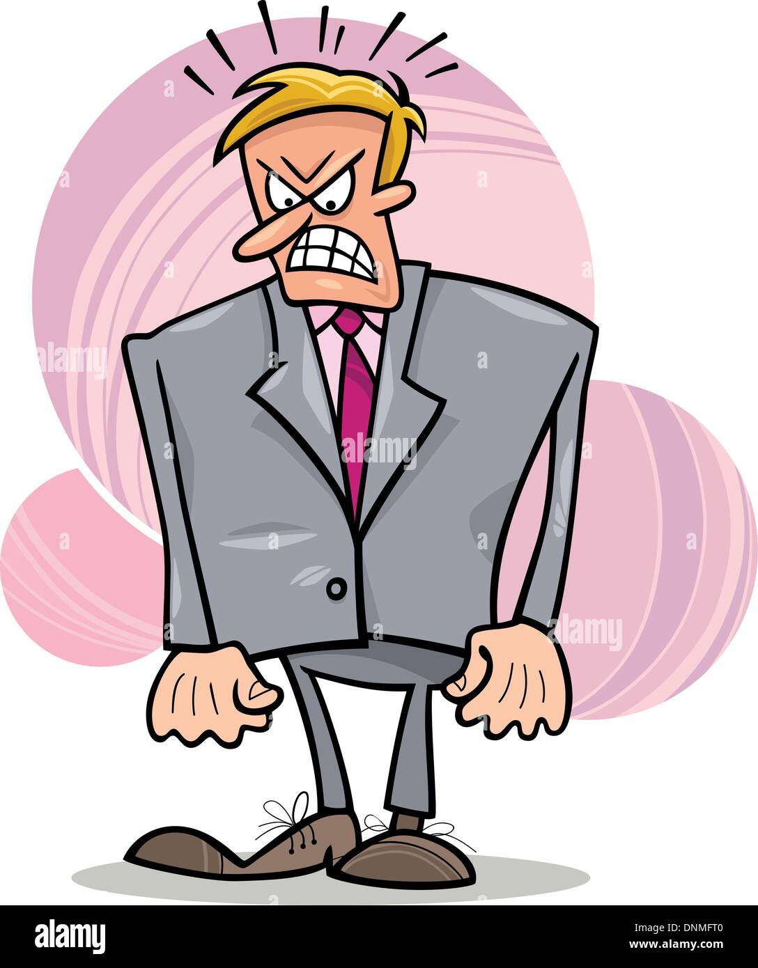 cartoon humorous illustration of very angry boss Stock Vector Image ...