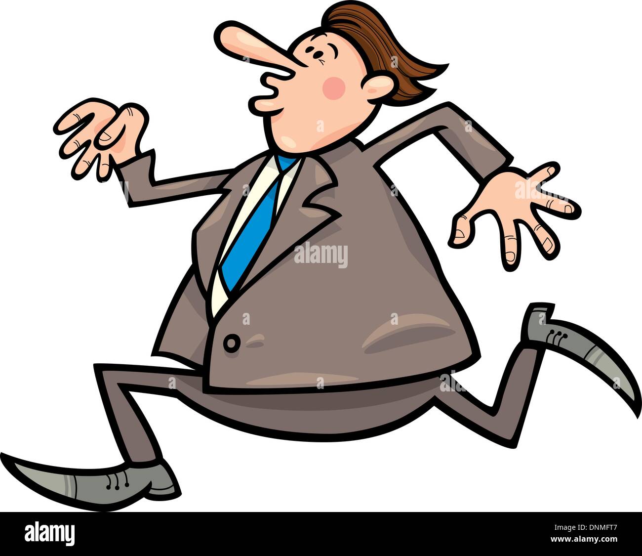 cartoon humorous illustration of funny running overweight businessman ...