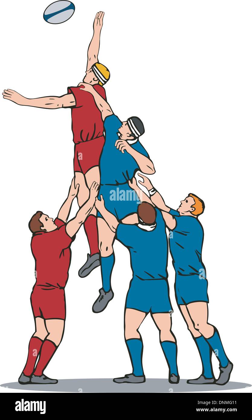 Lineout rugby Stock Vector Images - Alamy