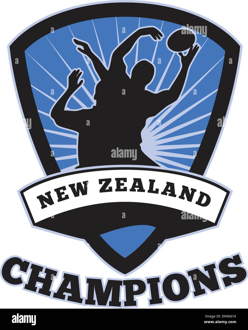 illustration of a rugby player catching lineout ball inside shield with ...