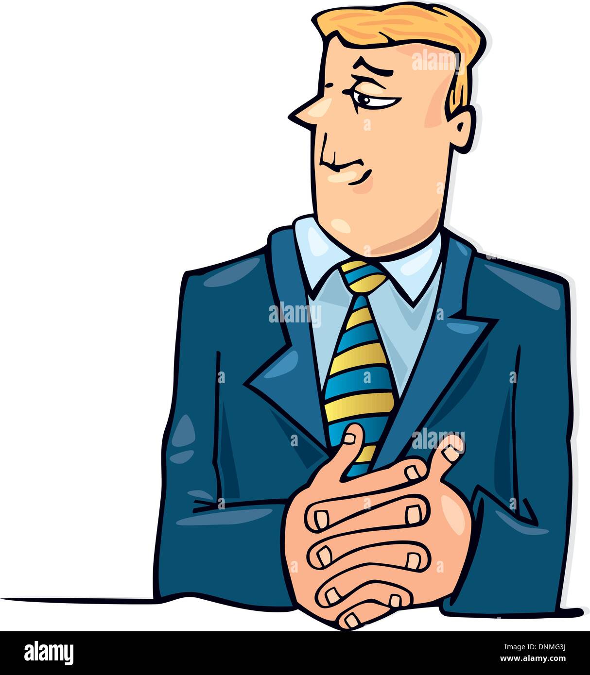 Cartoon illustration boss thinking Stock Vector Images - Alamy