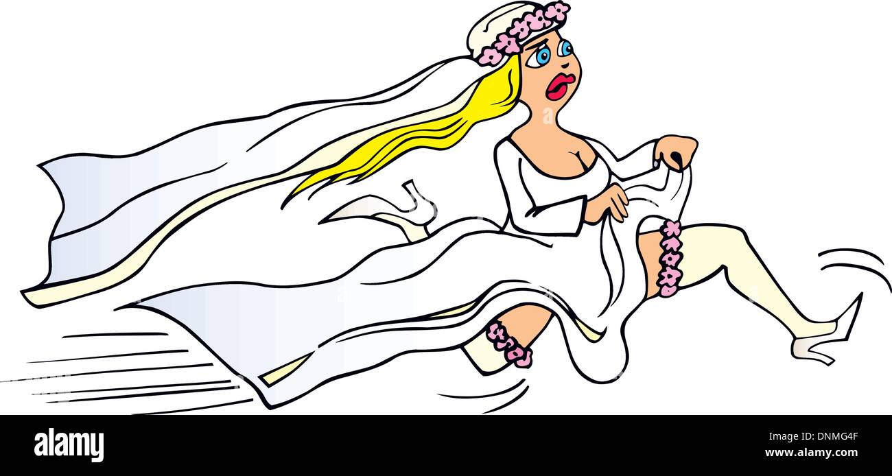 Run away bride Stock Vector Images - Alamy