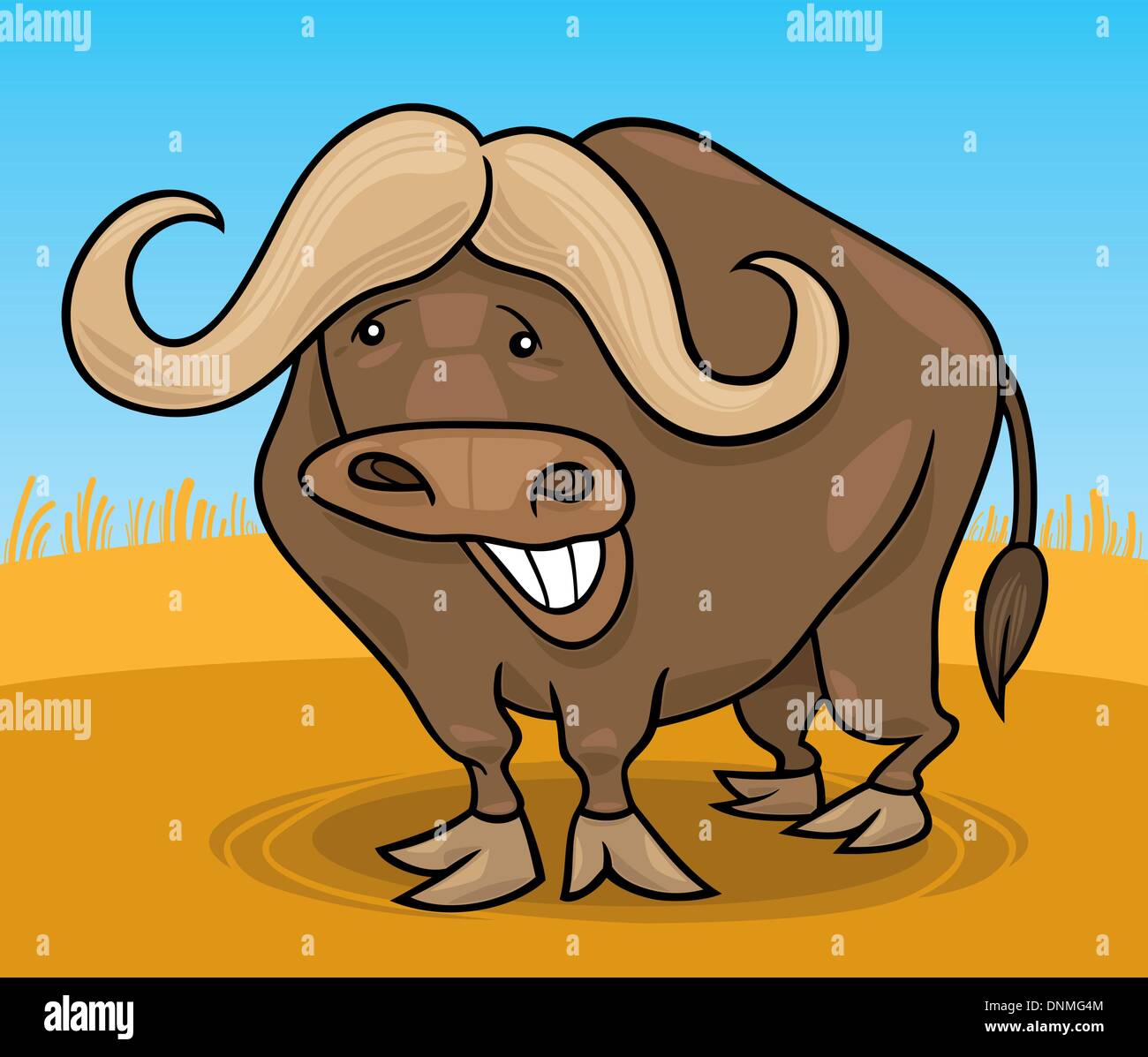 cartoon illustration of funny african buffalo Stock Vector Image & Art ...